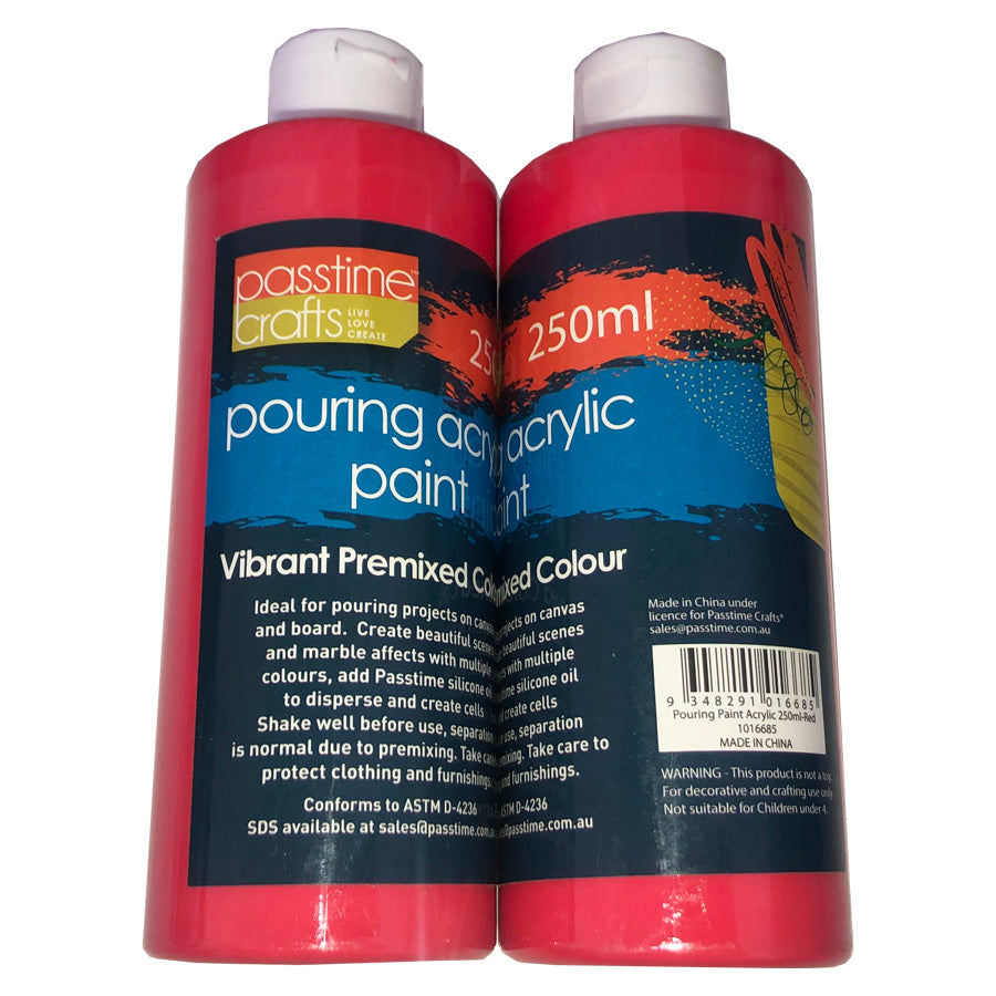 Acrylic Pouring Paint 250ml - Red – Passtime Crafts