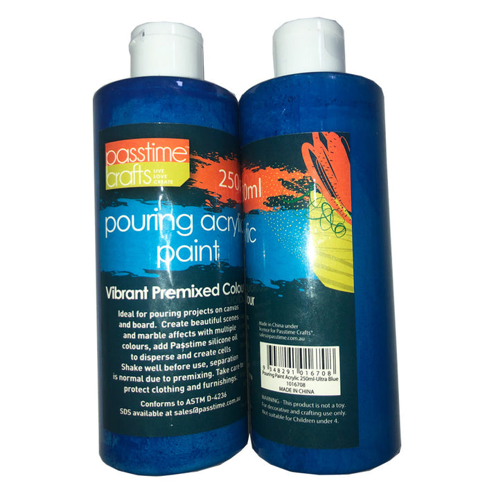 Acrylic Pouring Paint 250ml - Ultra Blue – Passtime Crafts
