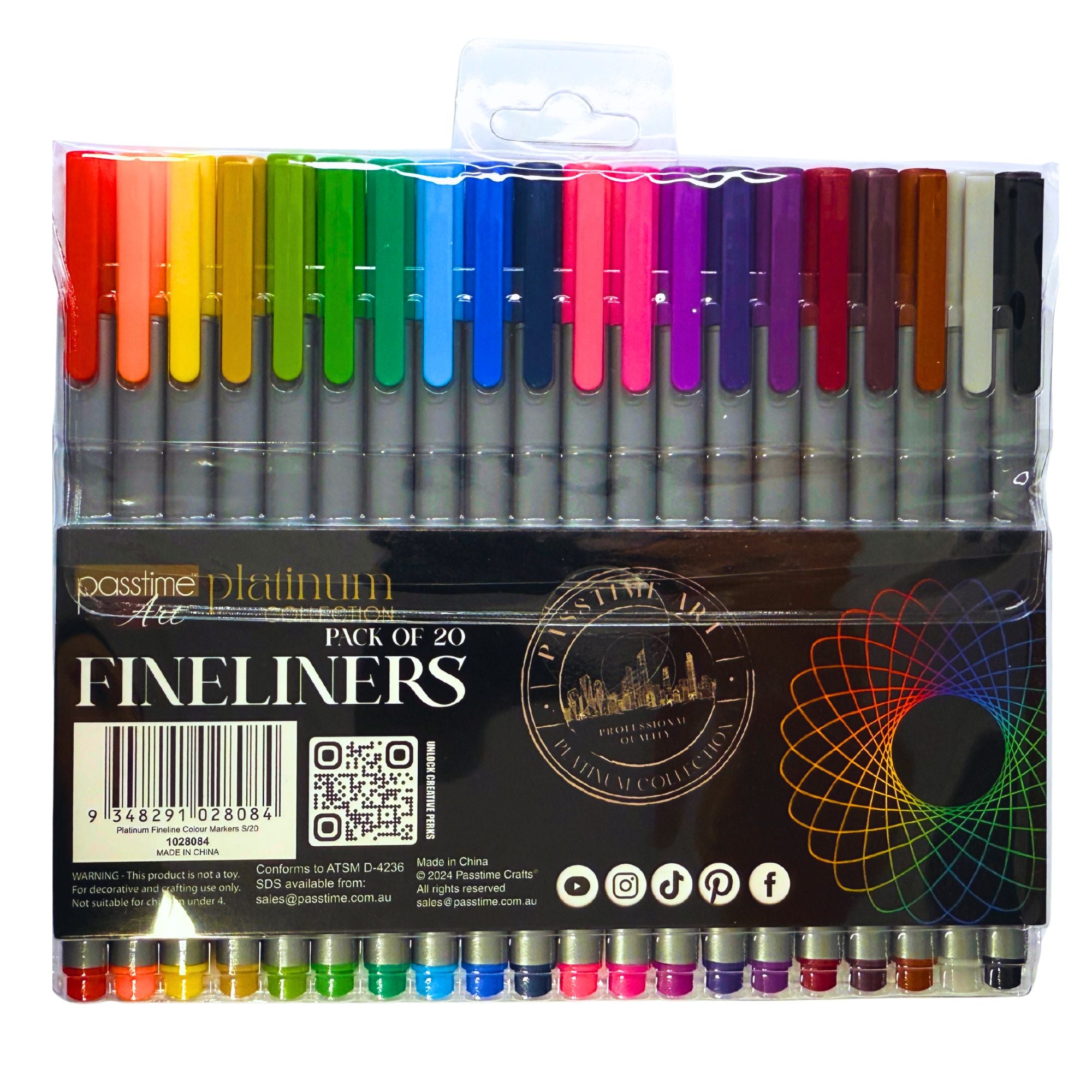 Coloured Fineliners Set of 20 – Passtime Crafts